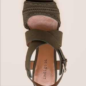 Indigo | Shoes | Indigo Olive Green Platform Wedge Sandal | Poshmark